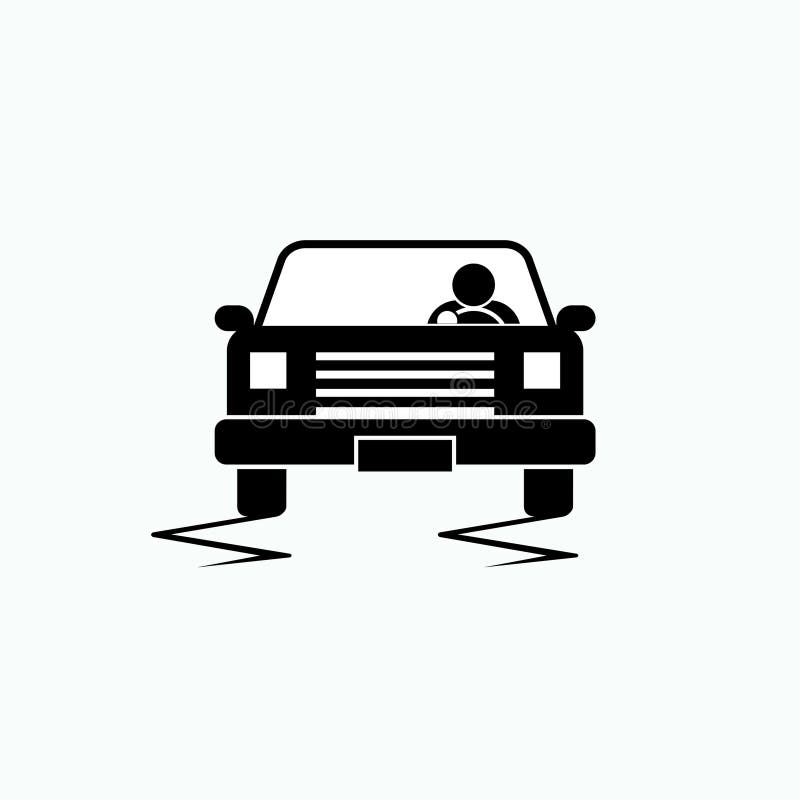 Slippery Road Icon. Warning Symbol - Vector. Basic RGB Stock Illustration - Illustration of ...