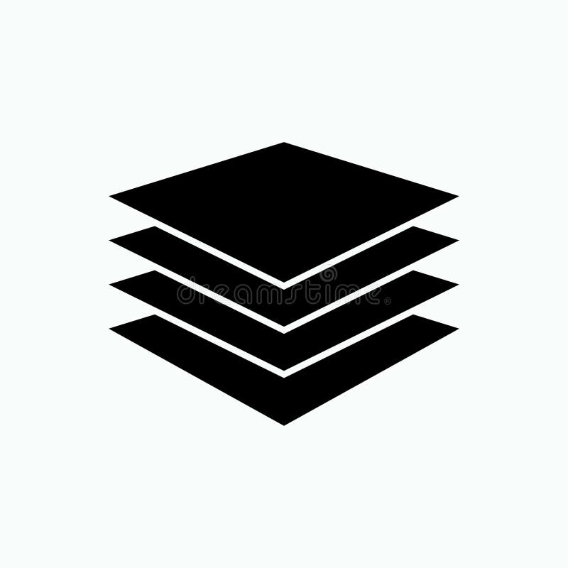 Version Icon. 3D Layer Symbol - Vector. Presented within Glyph Style ...