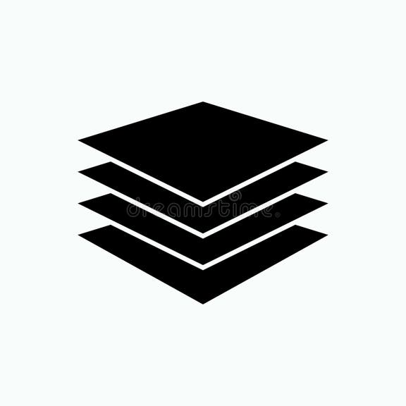 Version Icon. 3D Layer Symbol - Vector. Presented within Glyph Style ...