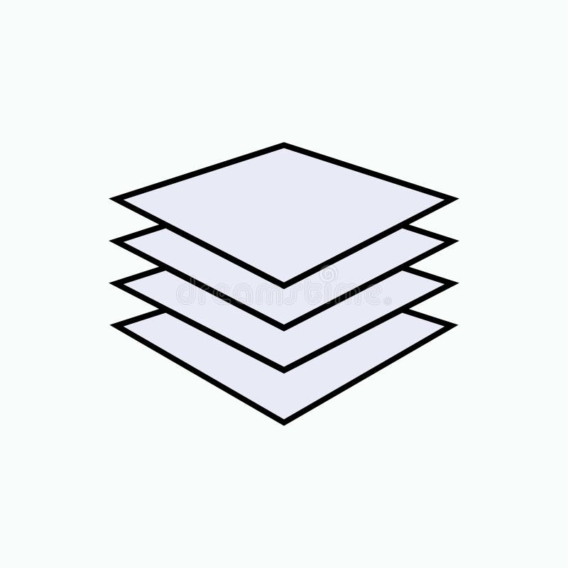 Version Icon. 3D Layer Symbol - Vector. Presented within Line Art Style ...