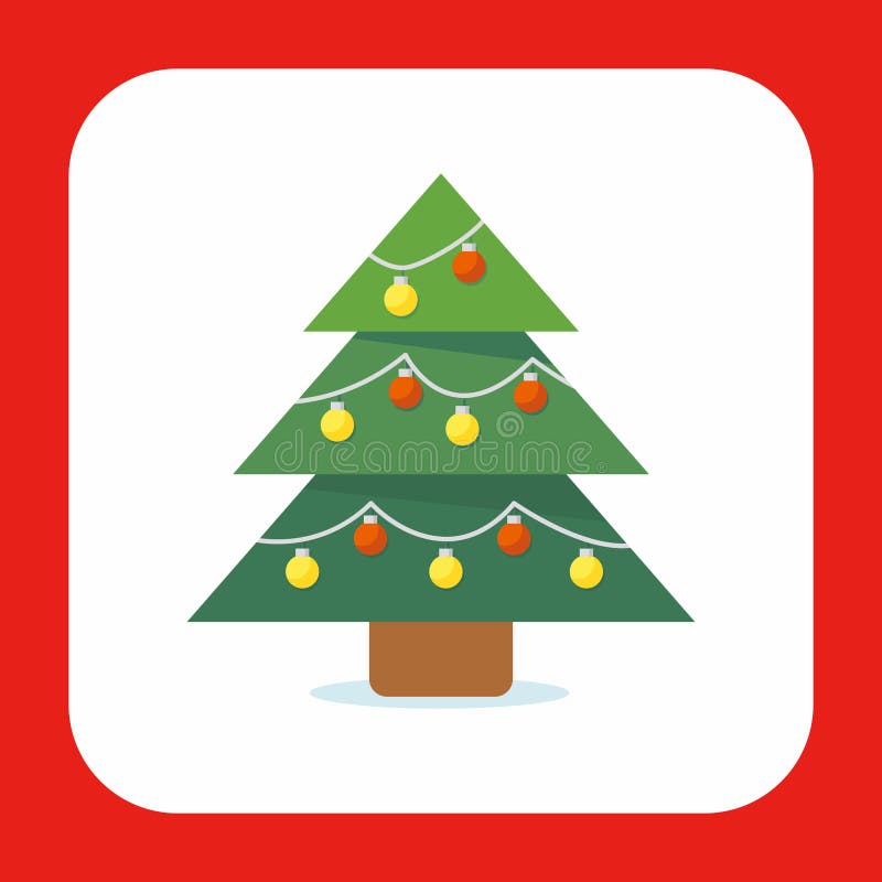 Christmas Icon Elements, Tree Icon Vector Illustration Stock ...