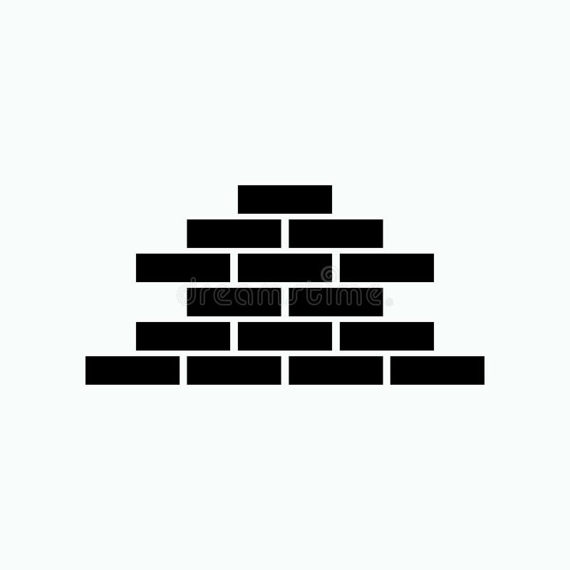 Bricks Icon within Glyph Style. Wall Symbol - Vector. Stock ...