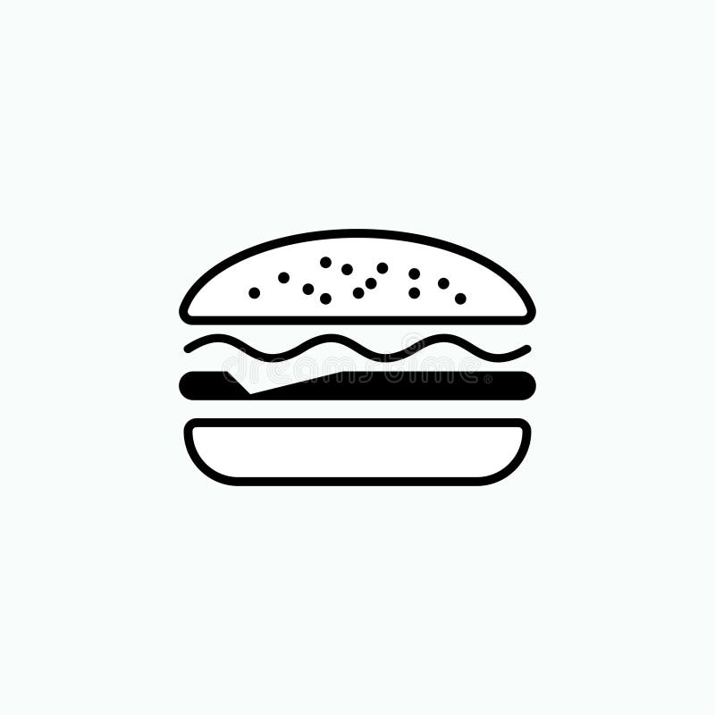 Burger Icon. Meal, Fast Food Symbol - Vector. Stock Illustration ...