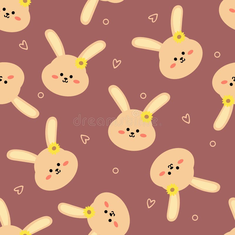 Seamless Pattern with Cute Cartoon Rabbits for Fabric Print, Textile ...