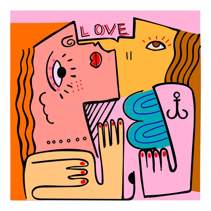 Face Portrait Person Geometric Doodle Line Art. Stock Vector ...