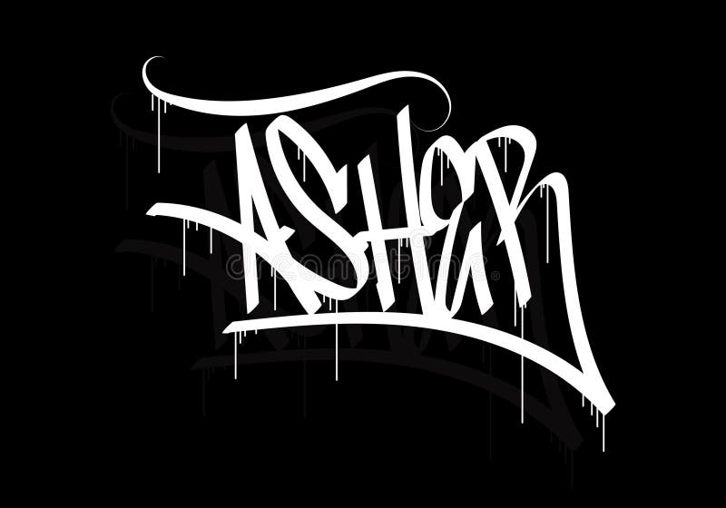 ASHER Boy Name Graffiti Tag Style Stock Vector - Illustration of ...