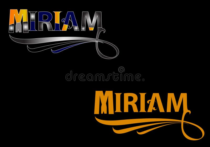 MIRIAM Bible Girl Name Typography Style Stock Vector - Illustration of ...