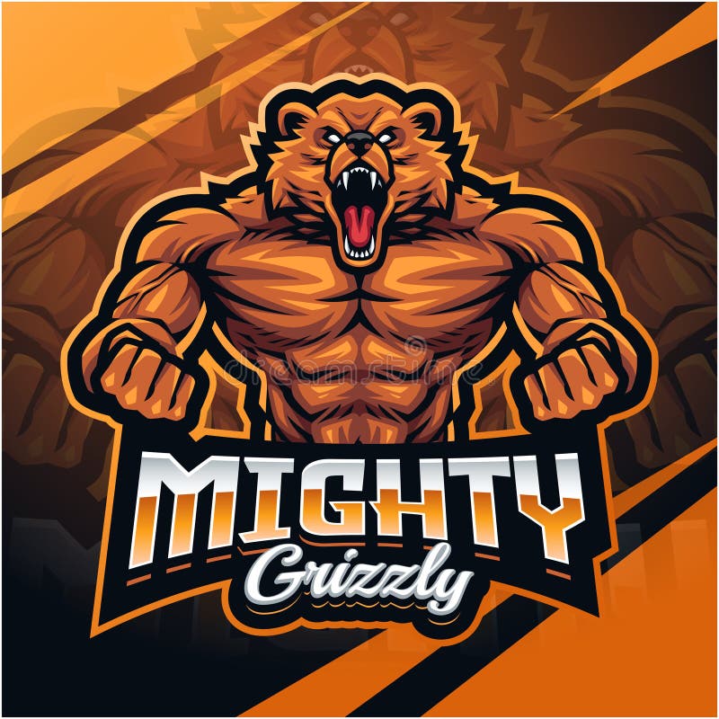 Mighty Grizzly Esport Mascot Logo Design Stock Vector - Illustration of ...