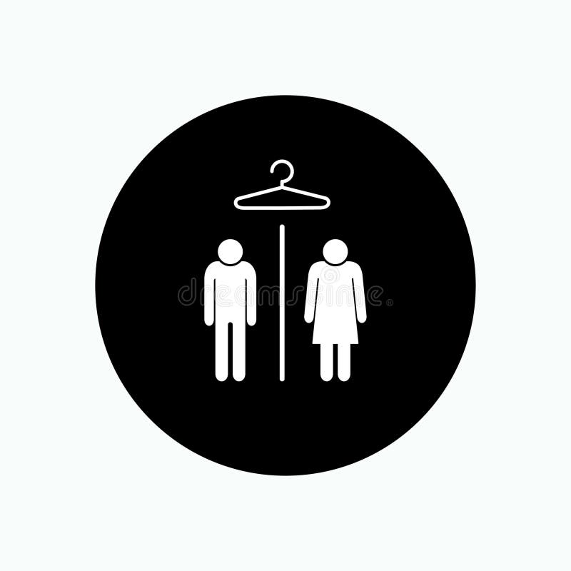 Fitting Room Icon. Hanging Clothing Symbol - Vector. Stock Illustration ...