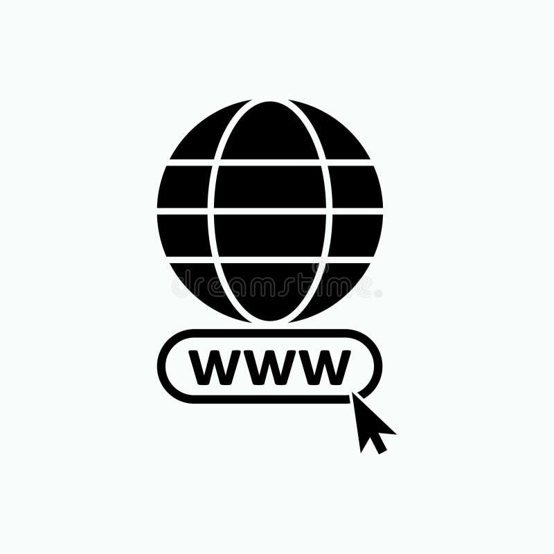 Internet Access Icon. Globe and Cursor Symbol - Vector. Stock ...