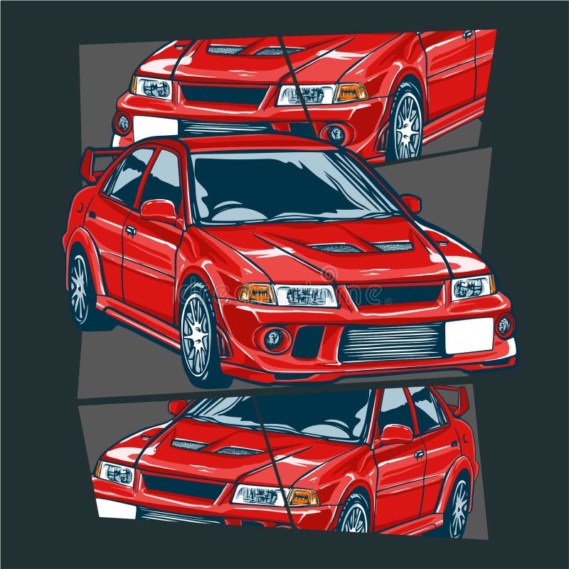 Japanese Jdm Car Vector Image Illustration Stock Vector - Illustration ...