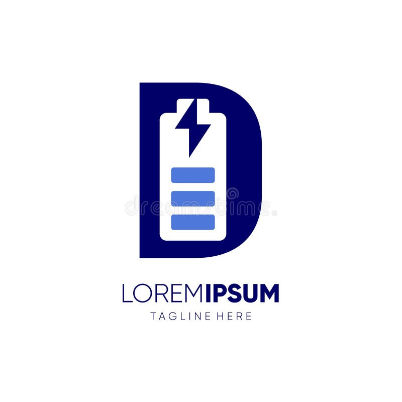 Letter D Initial Battery Logo Design Vector Icon Graphic Emblem ...