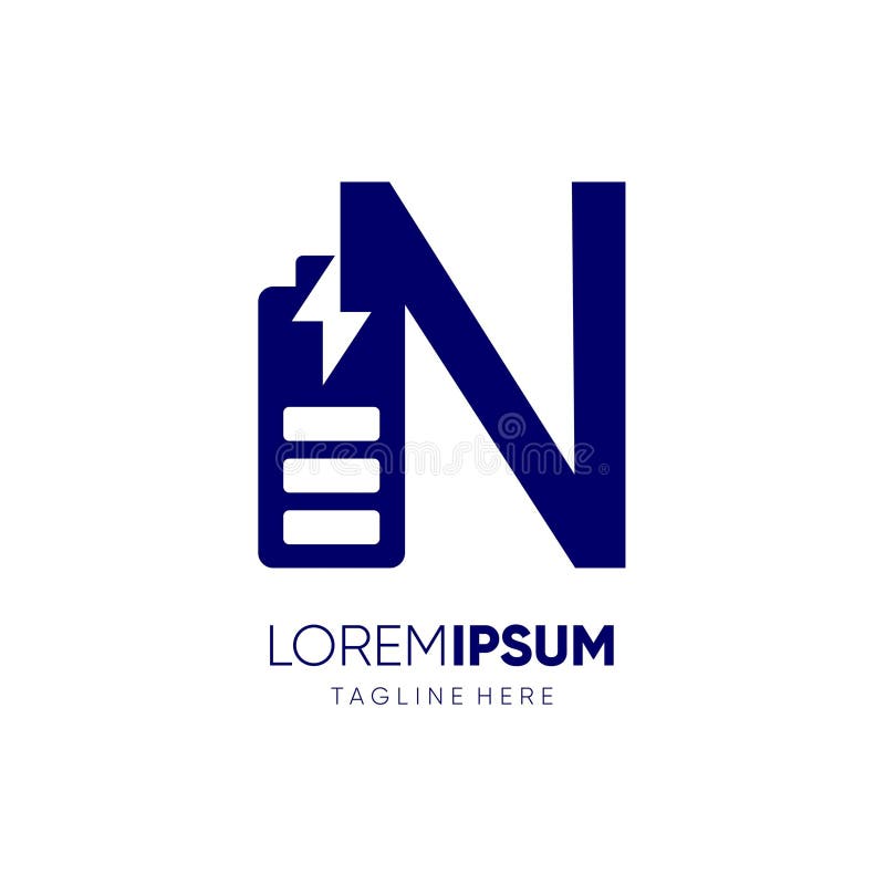 Letter N Initial Battery Logo Design Vector Icon Graphic Emblem ...