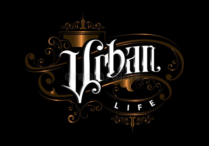 URBAN LIFE Lettering Custom Template Design Stock Vector - Illustration ...