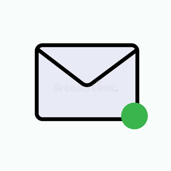 Envelope Icon. Green Notification, Message Symbol. Presented within ...
