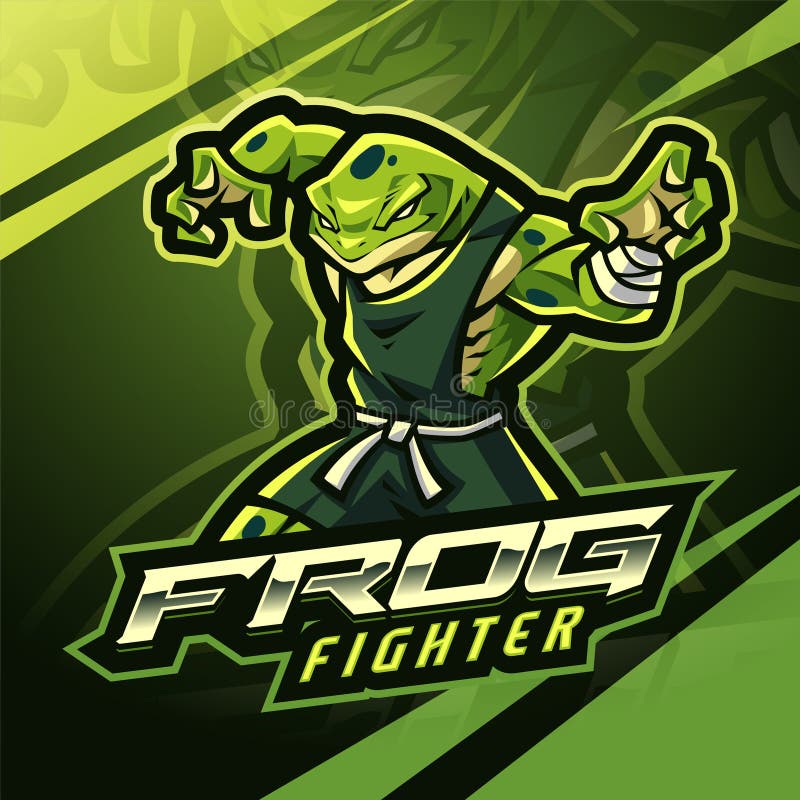 Frog Fighter Esport Mascot Logo Design Stock Vector - Illustration of ...