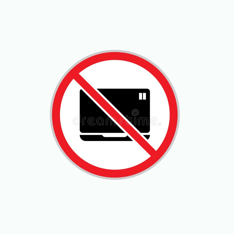 Not Use Laptop - Prohibition Sign Isolated on Transparent Background ...