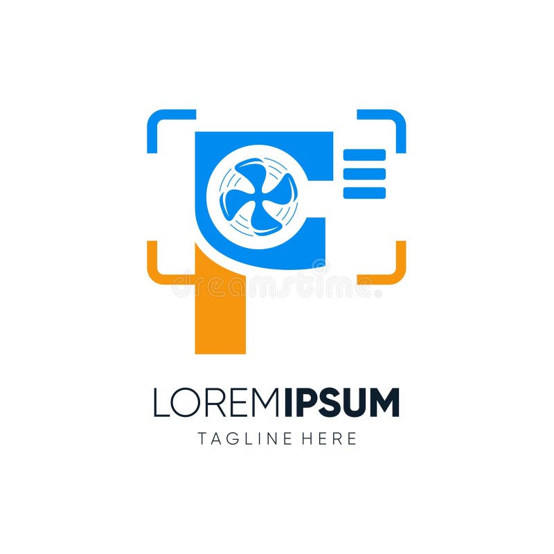 Letter F Outdoor Air Conditioner Fan Logo Design Vector Icon Graphic ...