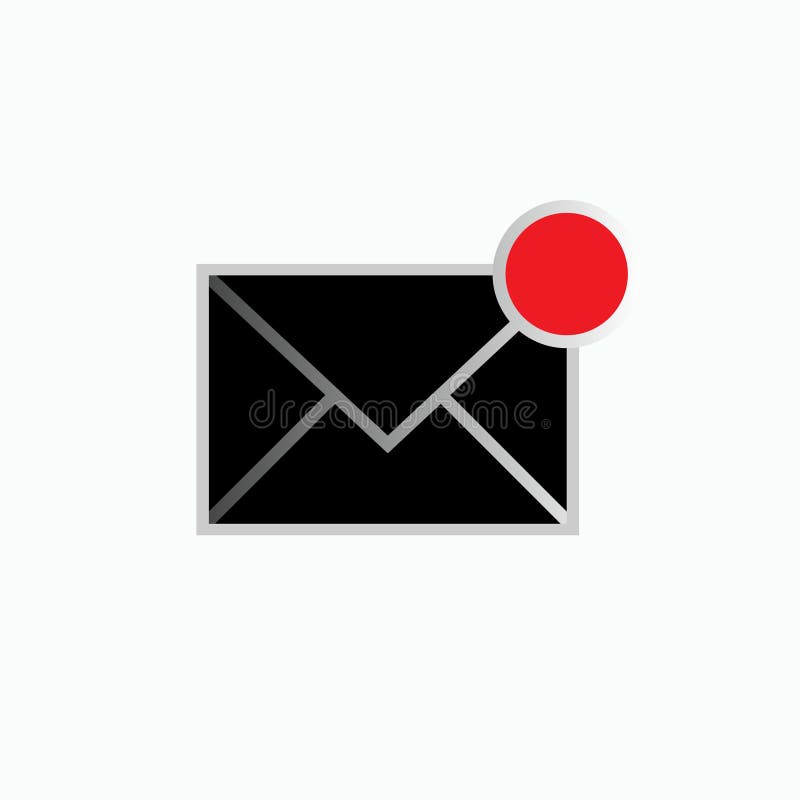 Red Notification Icon. Reminder Message, Envelope Symbol - Vector ...