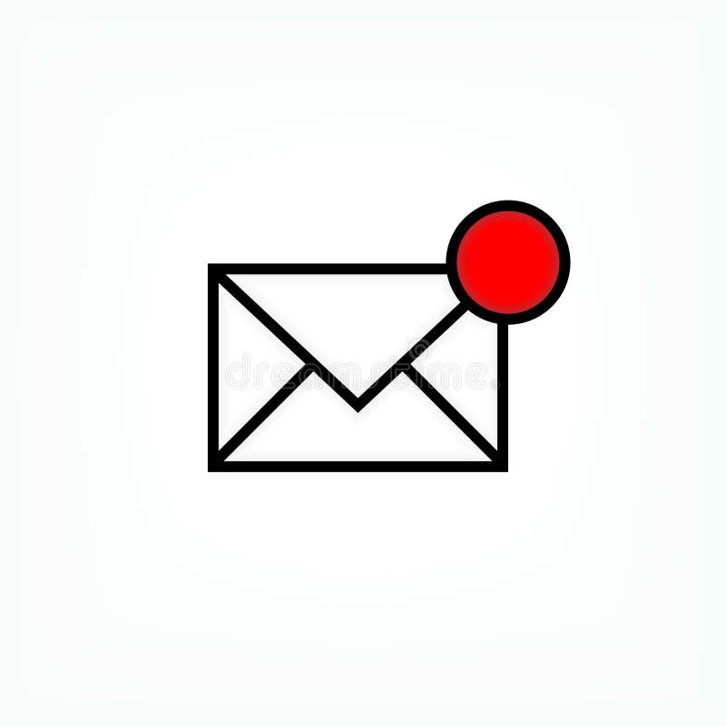 Red Notification Icon. Reminder Message, Envelope Symbol - Vector ...