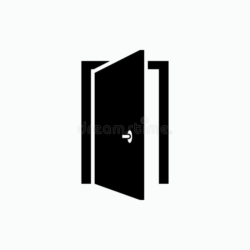 Opened Door Icon. Entry Point. Evacuation Route, Exit Way Stock ...