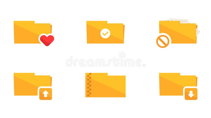 Computer Folder Icons Yellow Stock Illustrations – 2,171 Computer ...