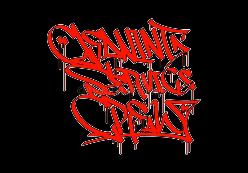 CLEANING SERVICE CREW Word Graffiti Tag Style Stock Vector ...