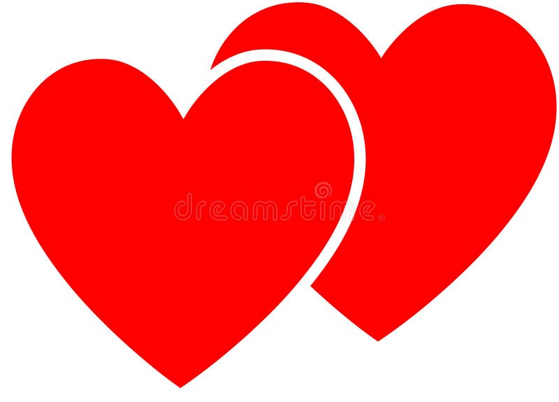 Line Style Hearts Together Linked Love Symbol Stock Vector ...