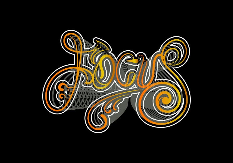 FOCUS Word Hand Drawing Style Art Stock Vector - Illustration of drawn ...