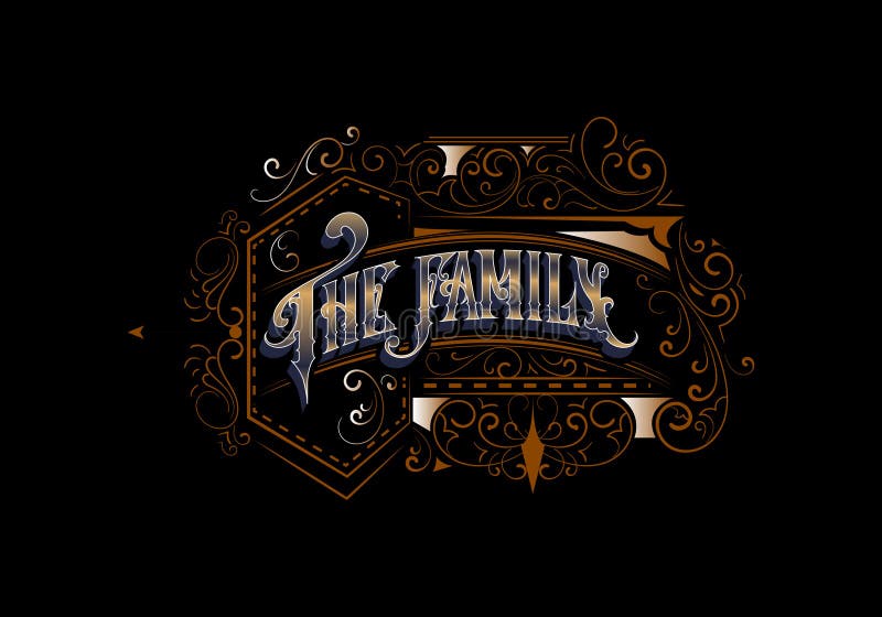 The FAMILY Lettering Custom Template Design Stock Vector - Illustration ...