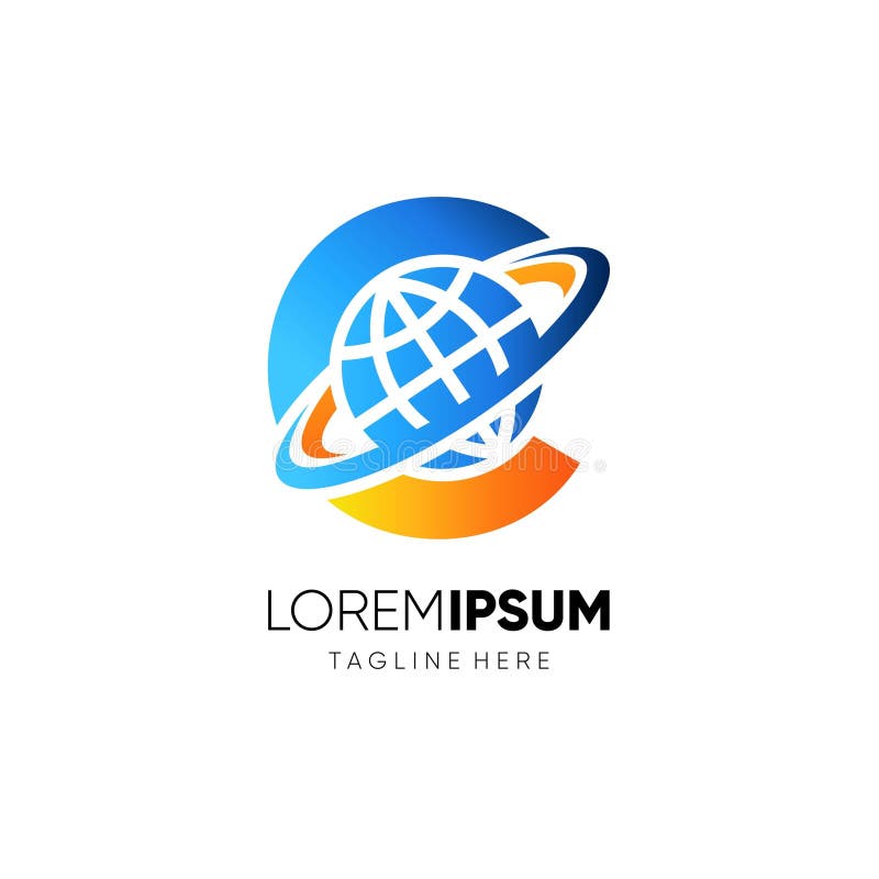 Letter C Earth Globe World Logo Design Vector Icon Graphic Symbol ...