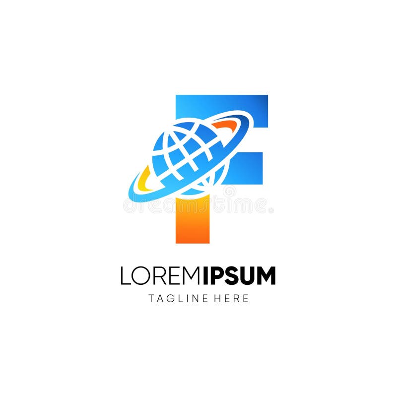 Letter F Earth Globe World Logo Design Vector Icon Graphic Symbol ...