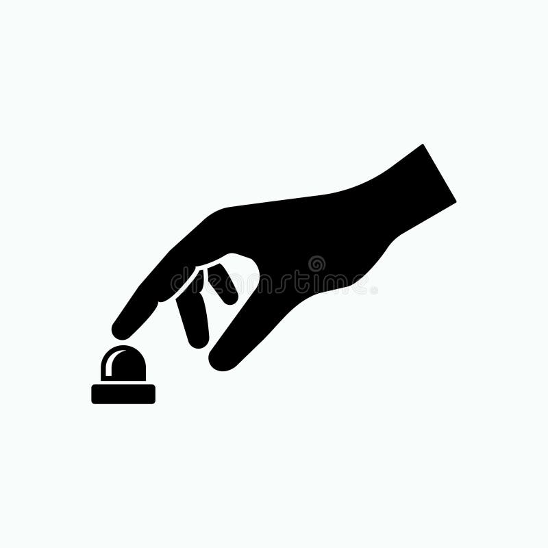 Bell Press Icon. Visitor, Guest Call - Vector, Sign and Symbol for ...