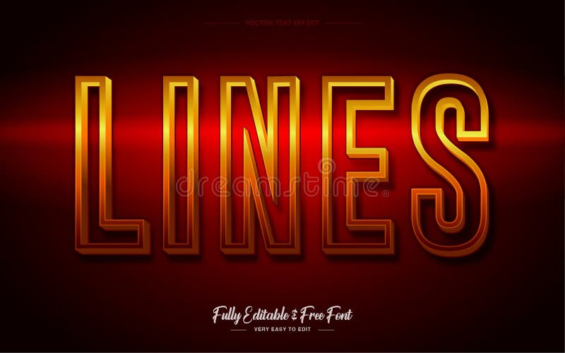 Lines Text Effects Modern Editable Stock Vector - Illustration of ...