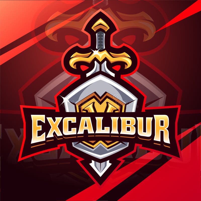 Excalibur Esport Mascot Logo Design Stock Vector - Illustration of ...