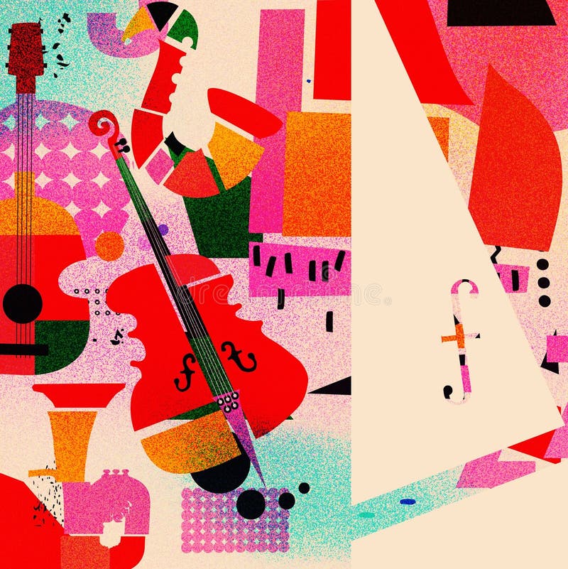 Modern Music Poster with Abstract and Minimalistic Musical Instruments ...