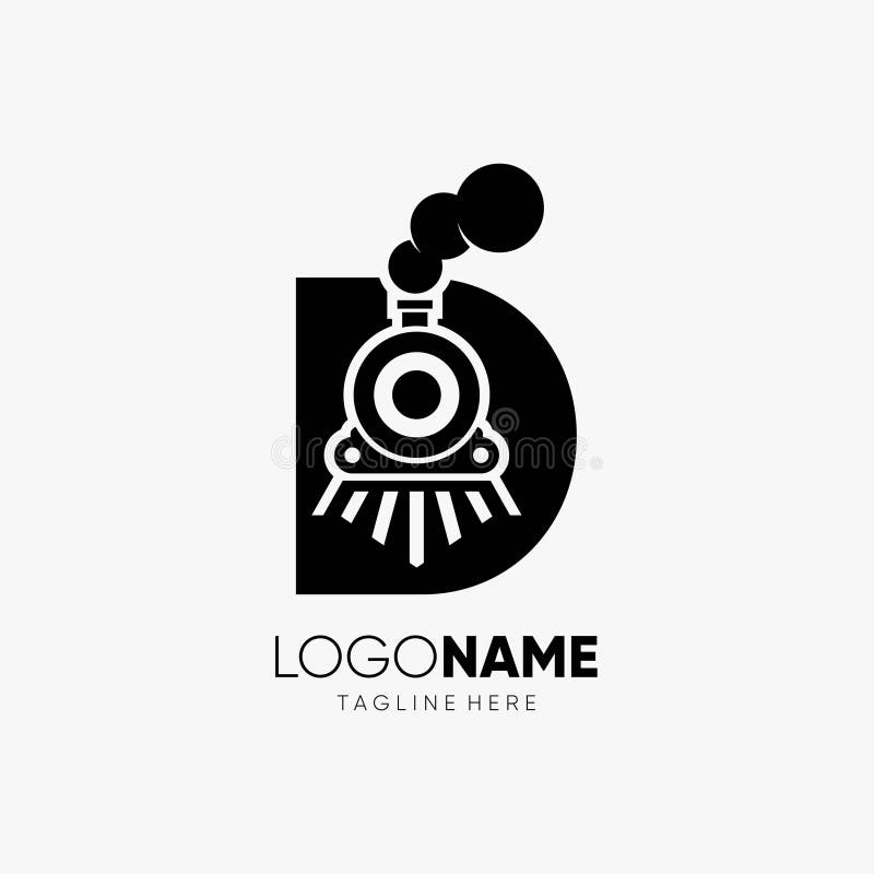 Letter D Train Locomotive Transport Logo Design Vector Icon Graphic ...