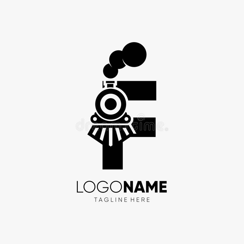 Letter F Train Locomotive Transport Logo Design Vector Icon Graphic ...