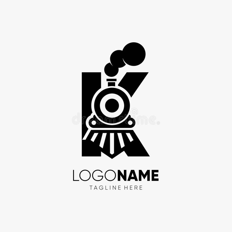 Letter K Train Locomotive Transport Logo Design Vector Icon Graphic ...