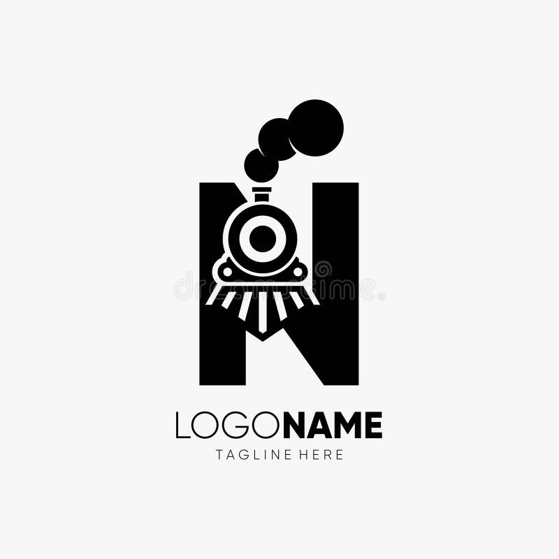Letter N Train Locomotive Transport Logo Design Vector Icon Graphic ...