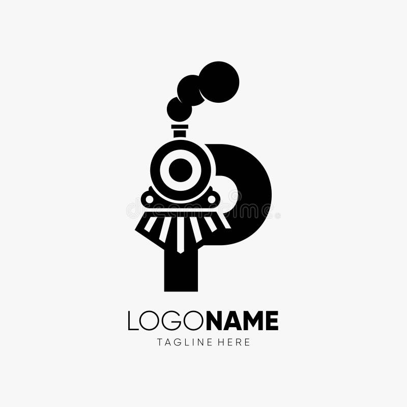 Letter P Train Locomotive Transport Logo Design Vector Icon Graphic ...