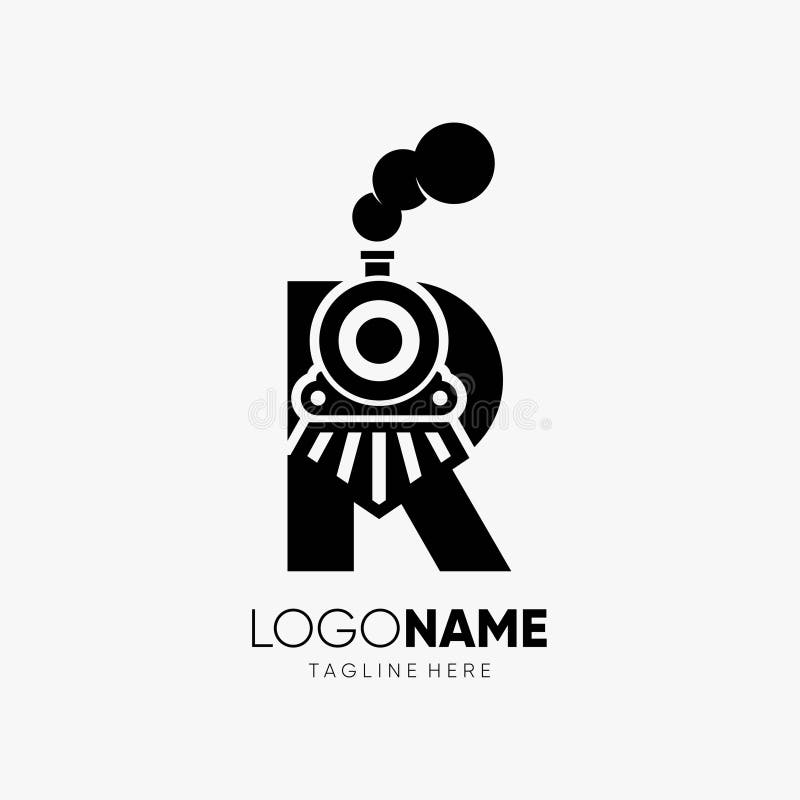 Letter R Train Locomotive Transport Logo Design Vector Icon Graphic ...