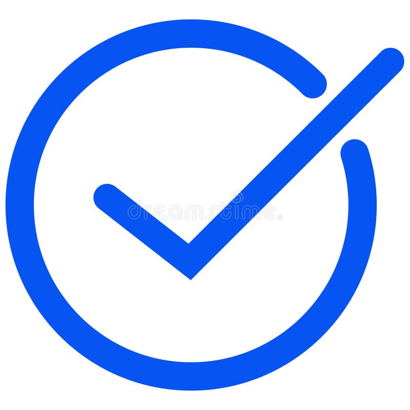 Blue tick mark stock vector. Illustration of right, label - 316222800