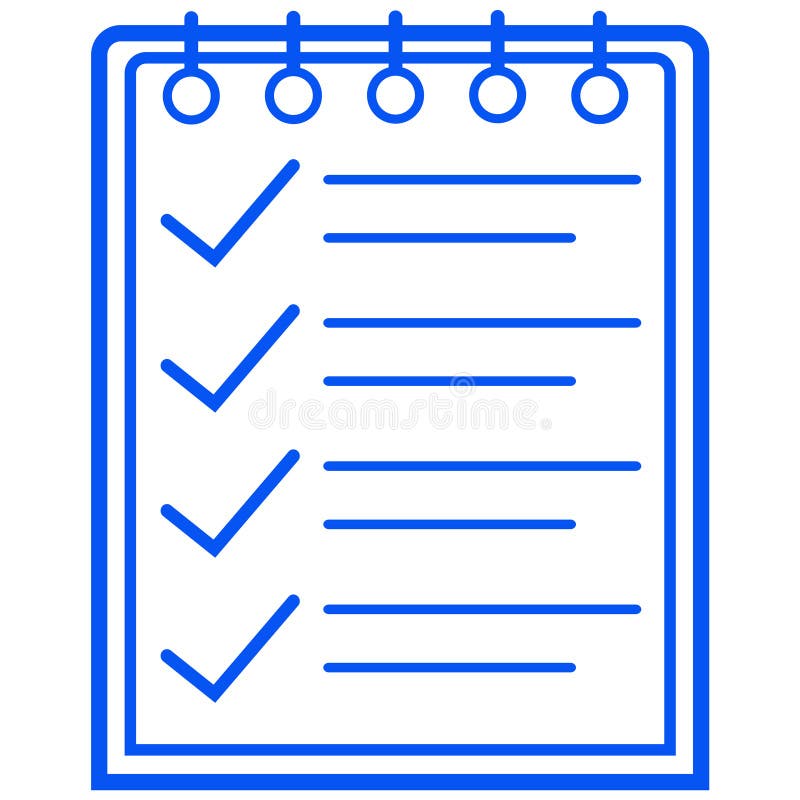 Clipboard with Checklist,blue Icon, Element Vector Illustration. Stock ...