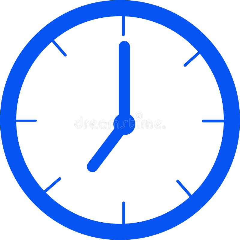 Blue Clock Icon, Vector Illustration Stock Vector - Illustration of ...