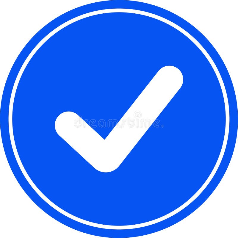 Check Circle, Blue Check Mark, Mark, Mail, Vector Illustration. Stock ...