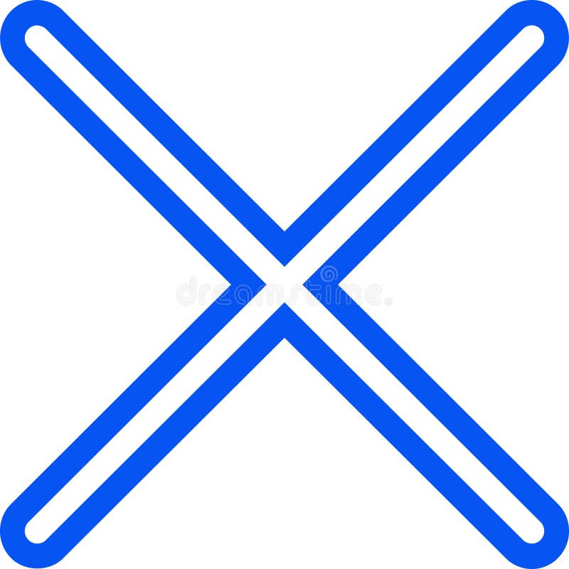 Blue Close Icon Outline, Vector Illustration. Stock Vector ...