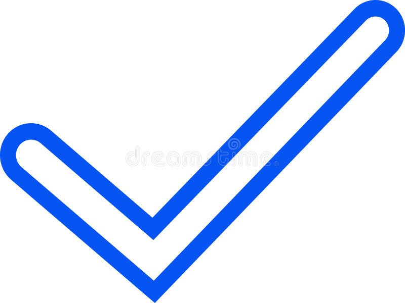 Blue Done Outline Icon, Vector Illustration. Stock Vector ...