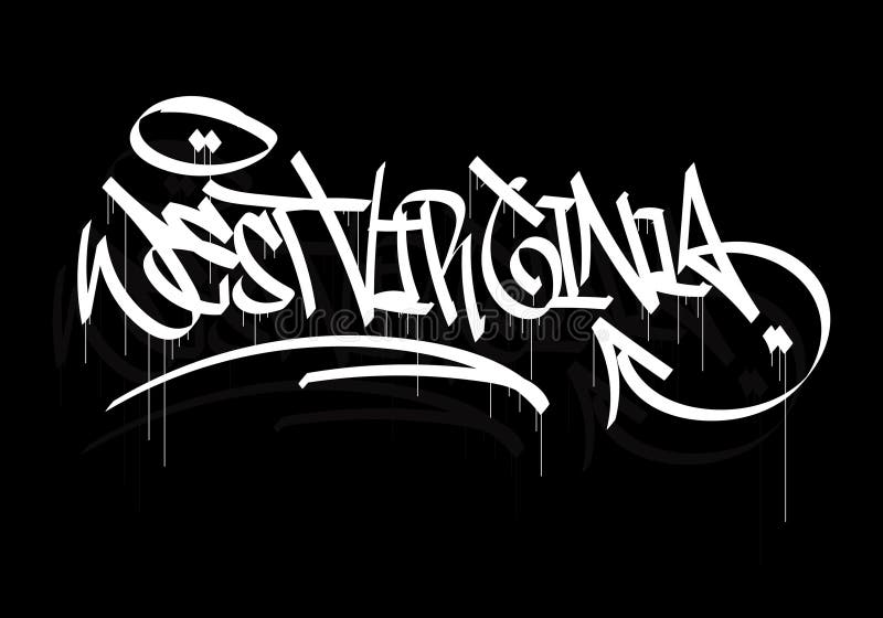 WEST VIRGINIA Graffiti Tag Style Design Stock Vector - Illustration of ...