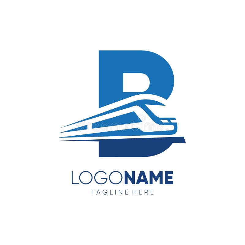Letter B Fast Train Logo Design Vector Icon Emblem Symbol Graphic ...